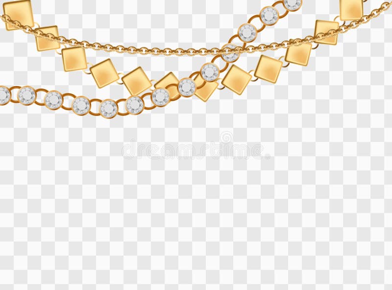 Gold Links, Chain Frame, Border - Isolated Over White Stock ...