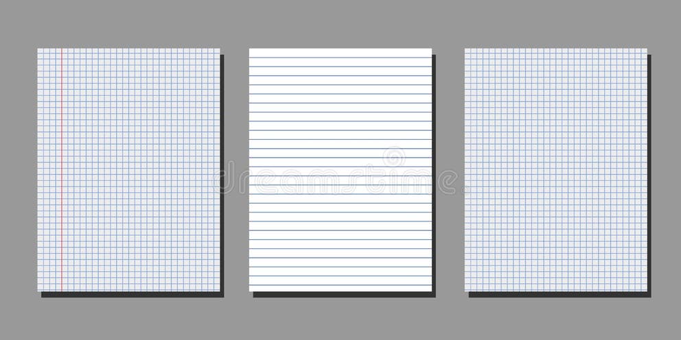 Set of Realistic Vector Illustration of Blank Sheets of Square and ...