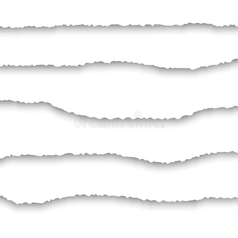 Set of Realistic Vector Torn Paper Stock Illustration - Illustration of ...