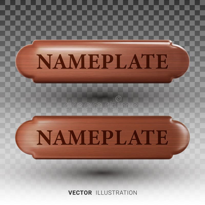 Set of Realistic Vector Wooden Nameplates in Different Lighting Stock ...