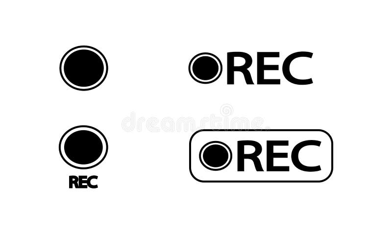 Set of Rec / Record Button Trendy Flat Style Vector Icon. Symbol for ...