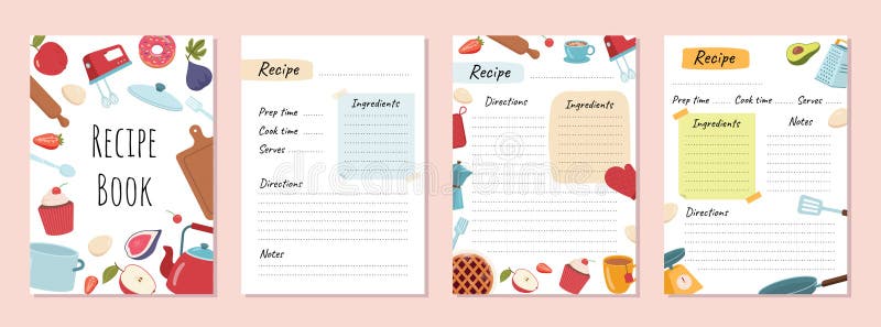 Recipe Book Cover Design Concept Stock Vector - Illustration of cooking ...