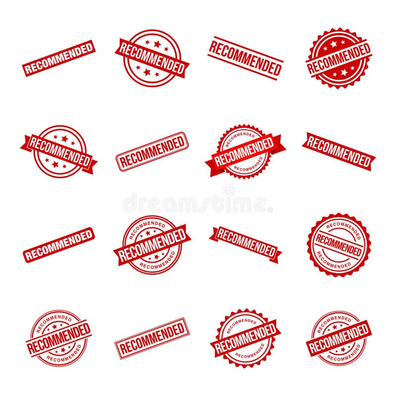 Set Recommended Letter Rubber Stamp Template Stock Vector ...