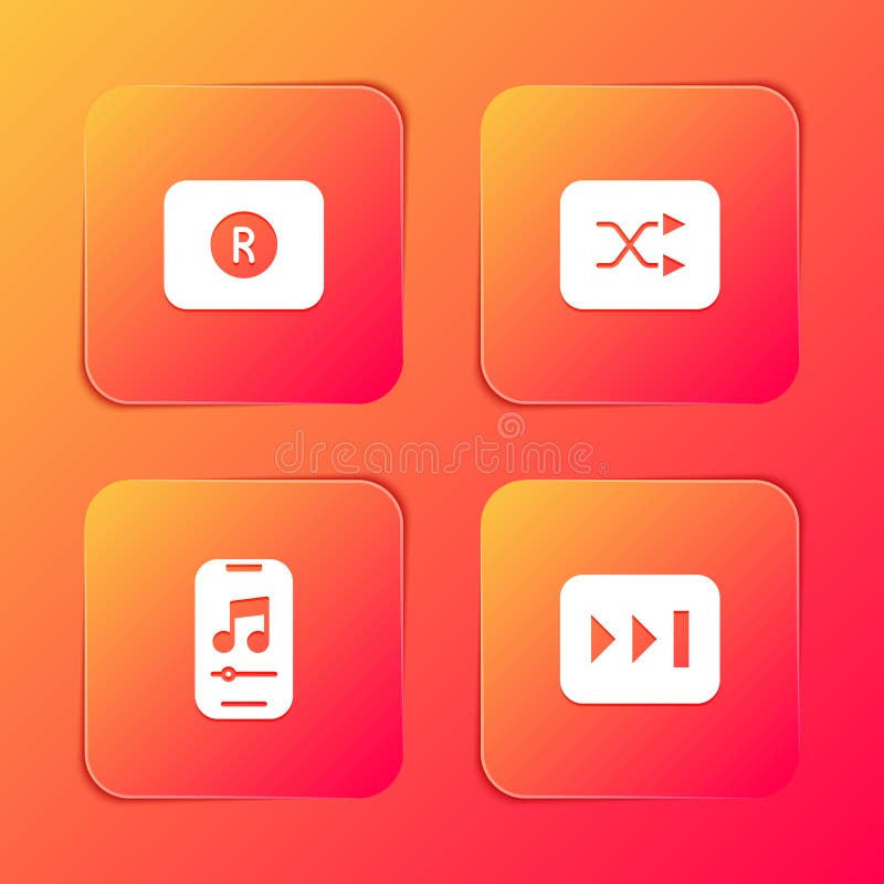 Set Record Button, Arrow Shuffle, Music Player and Fast Forward Icon ...