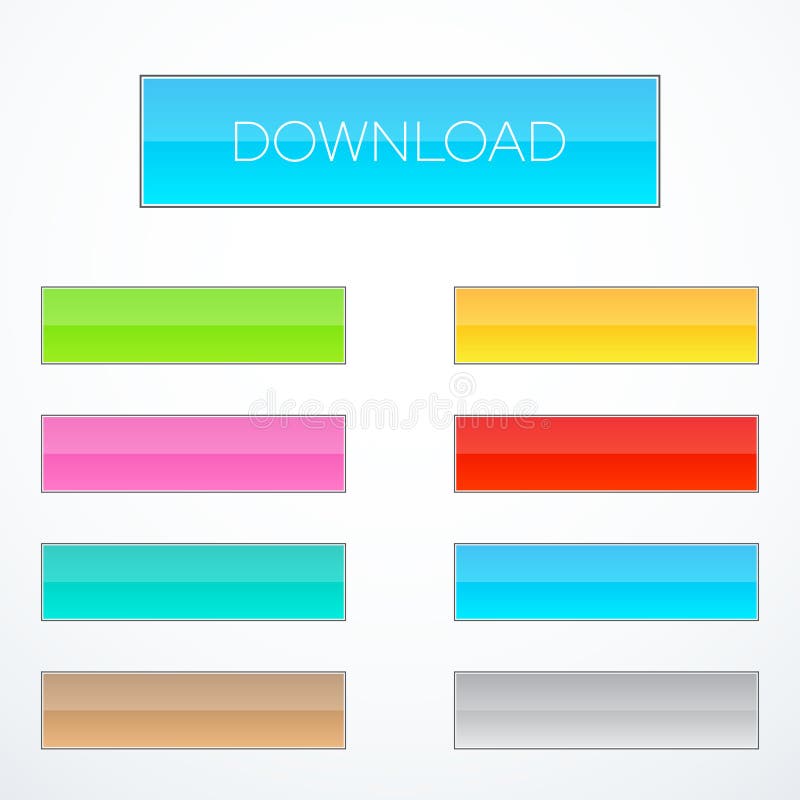 Set of rectangle buttons stock vector. Illustration of icon - 101377980