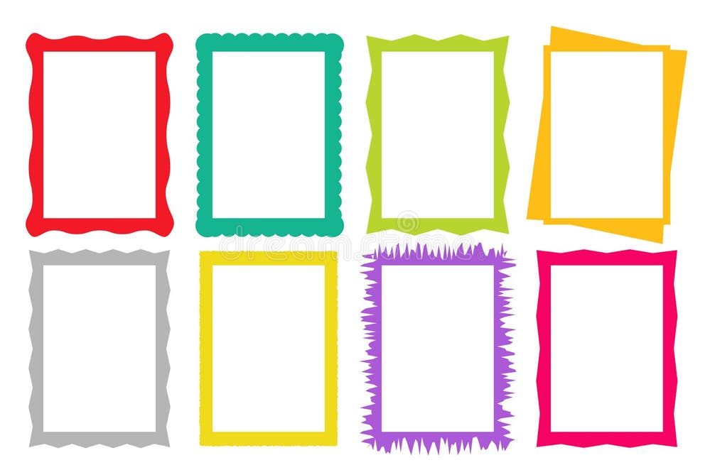 Set of Rectangle Frames with Wavy Edges. Zigzag Wavy Edges, Rectangles ...