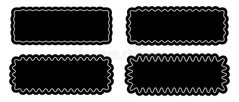 Set of Rectangle Frames with Wiggly Edges. Rectangular Shapes with ...