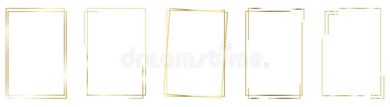 Set of Rectangle Gold Frames Stock Vector - Illustration of painting ...