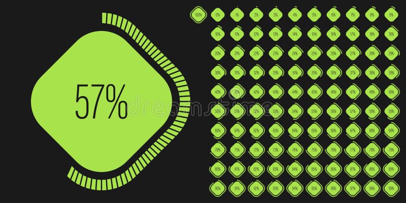 Set of Rectangle Percentage Diagrams Meters Progress Bar Stock Vector ...