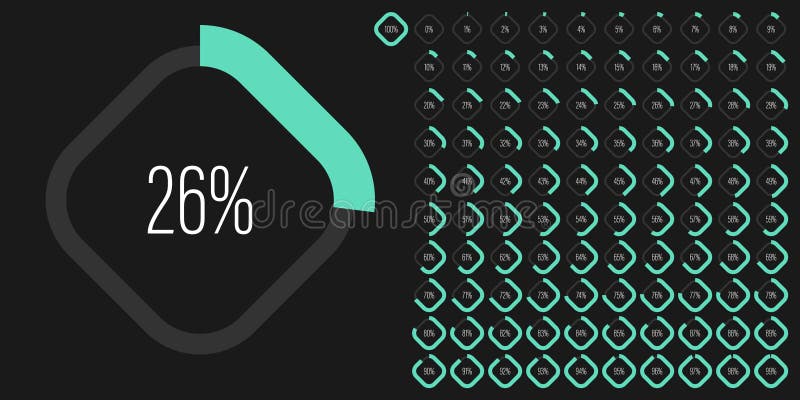Set of Rectangle Percentage Diagrams Meters Progress Bar Stock Vector ...