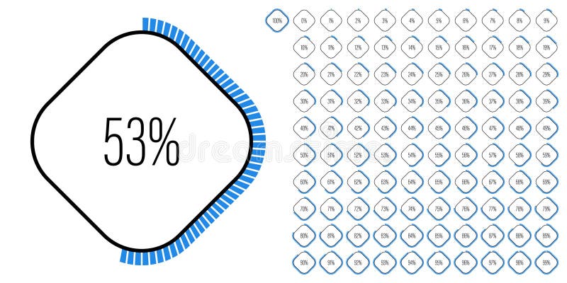 Set of Rectangle Percentage Diagrams Meters Progress Bar Stock Vector ...