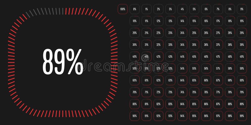 Set of Rectangle Percentage Diagrams from 0 To 100 Stock Vector ...