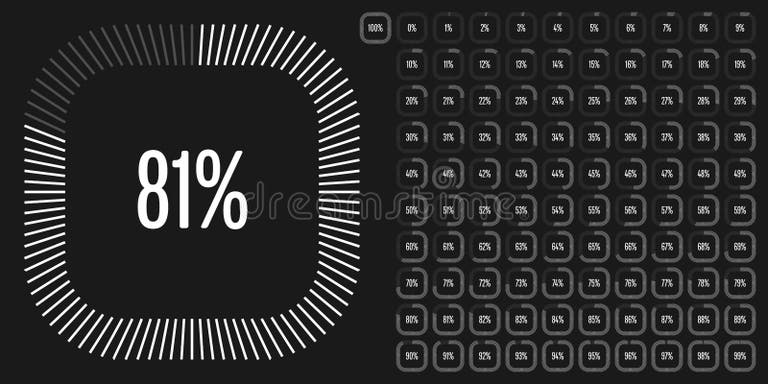 Set of Rectangle Percentage Diagrams from 0 To 100 Stock Vector ...