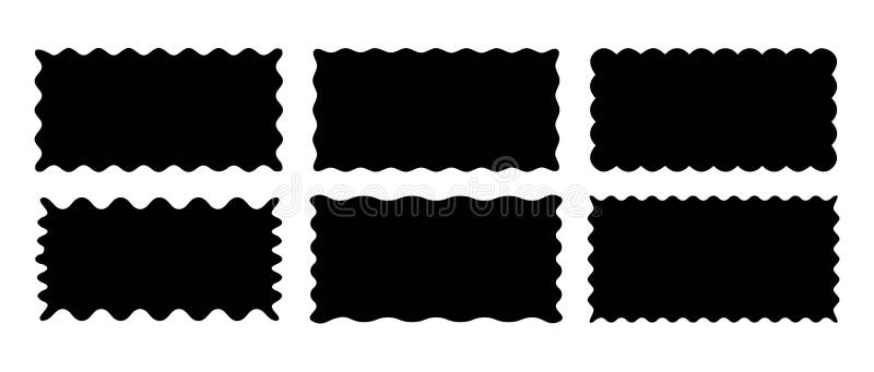 Set of Rectangle Shape Frames with Zigzag Edge. Uneven Zigzag ...