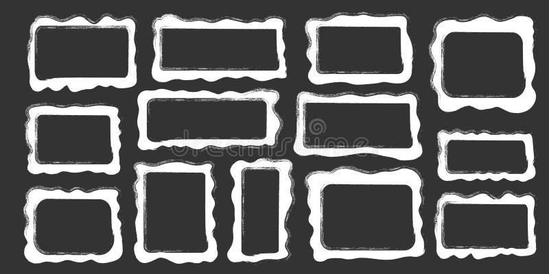 Set Rectangle and Square Paper Chalk Quote Frames, Quote Text Box ...