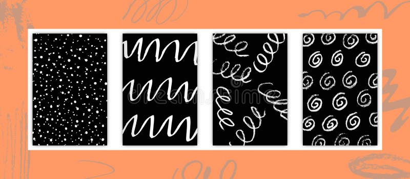 Set of Rectangular Cards with Hand Drawn Colorful Paints Stock Vector ...