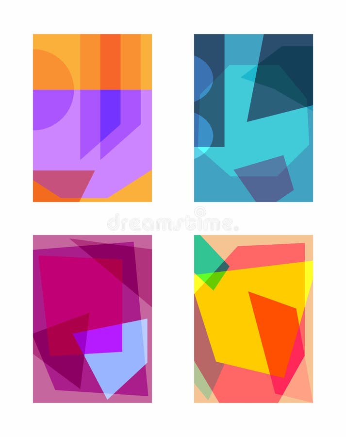 Set of Rectangular Colorful Backgrounds with Transparency. Collection ...