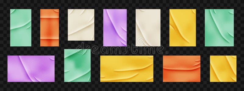 Set of Rectangular Colorful Paper Templates with a Sticky Effect ...