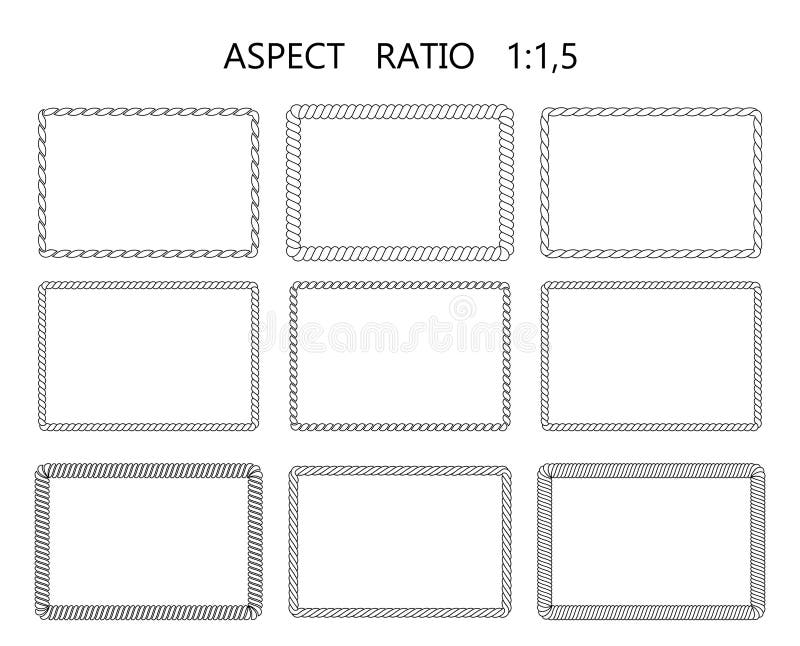 Set of Rectangular Frames in the Form of a Marine Twisted Rope Stock ...