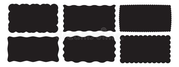 Set of Rectangular Frames with Jagged Wavy Scalloped and Zigzag Edges ...