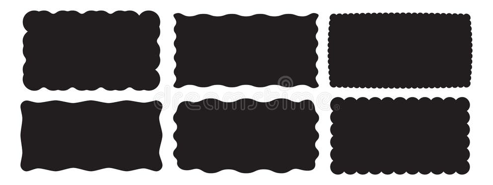 Set of Rectangular Frames with Jagged Wavy Scalloped and Zigzag Edges ...