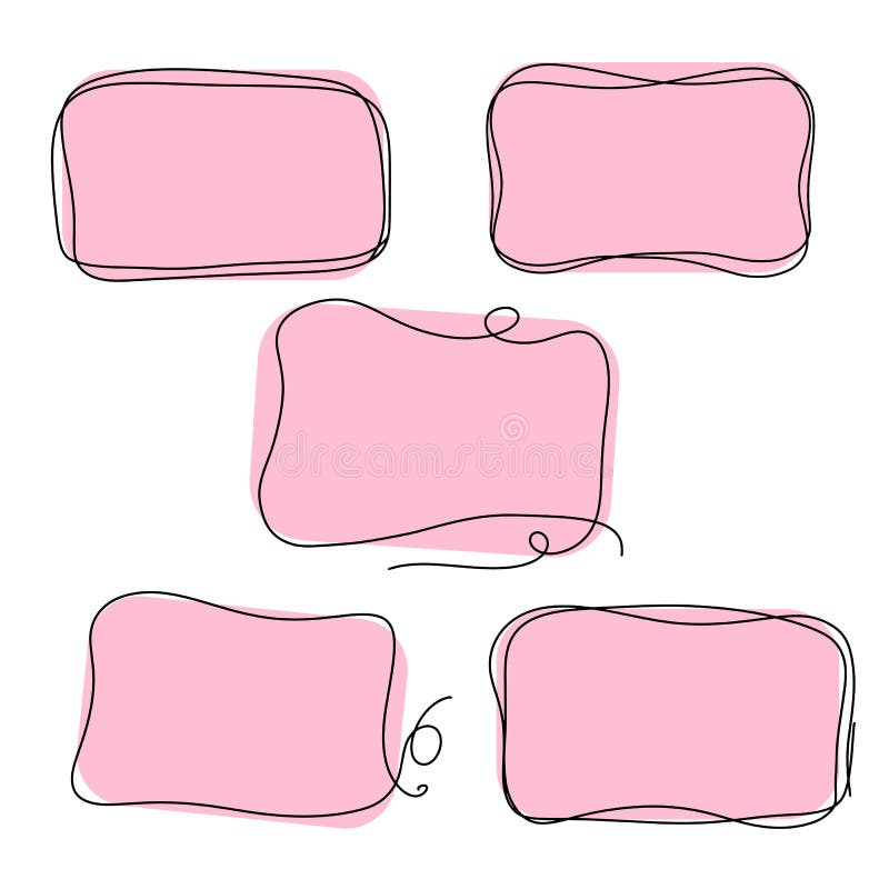 A Set of Rectangular Frames with Rounded Edges , Hand-drawn with a ...