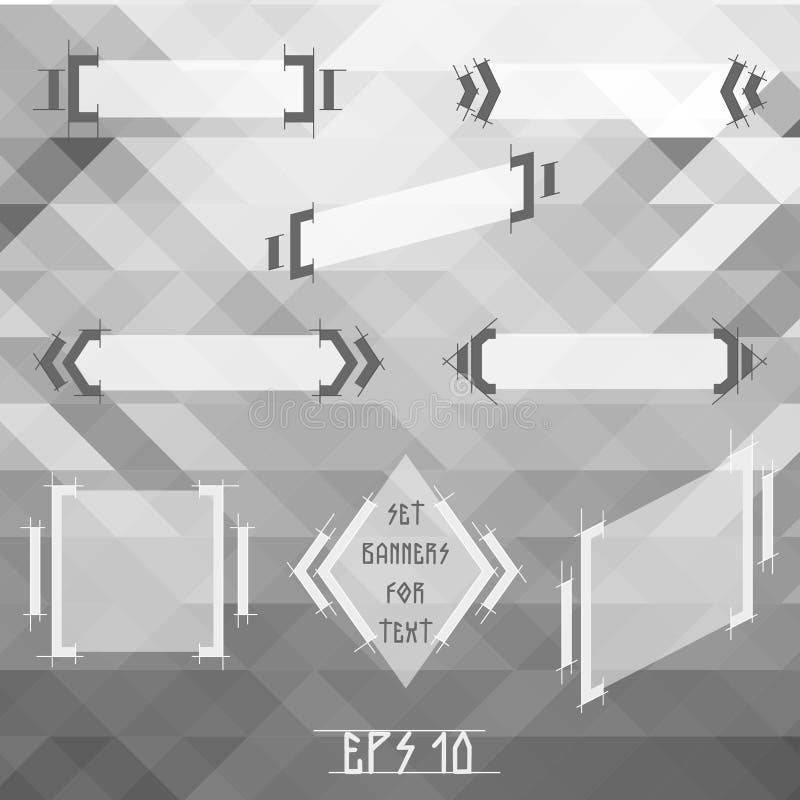 Set of Rectangular Graphic Tech Banners for Text Stock Vector ...