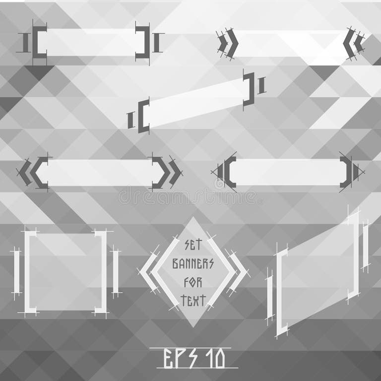 Set of Rectangular Graphic Tech Banners for Text Stock Vector ...