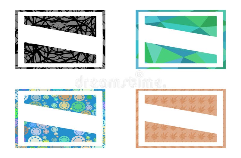 Set of Rectangular Labels with Patterns, Colors, Isolated. Stock Image ...