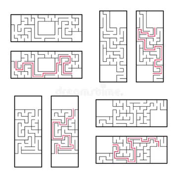 Simple Maze Rectangle Stock Illustrations – 538 Simple Maze Rectangle ...