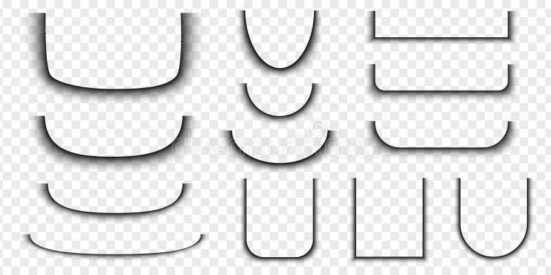 Set of Rectangular, Round and Oval Shadow Effects. Different Realistic ...