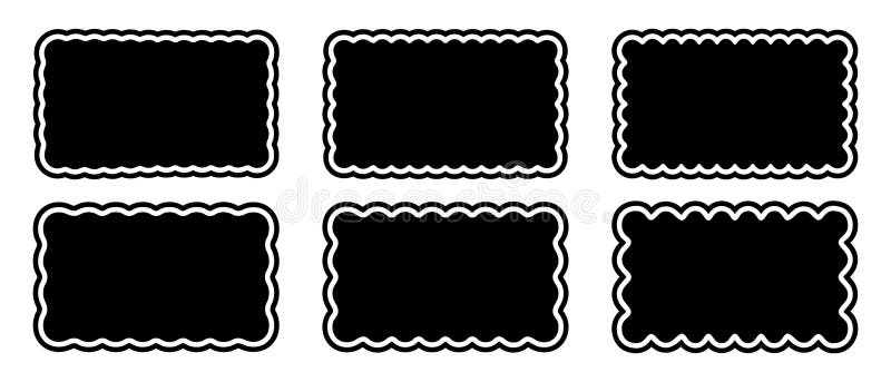 Set or Rectangular Shapes with Scallop Borders. Tags or Labels ...