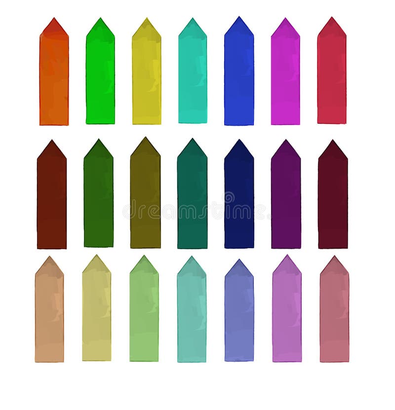 Set of Rectangular Stickers Painted with Watercolors, Vector Stock ...