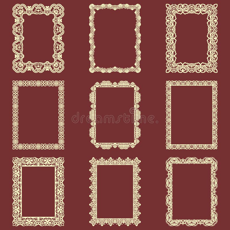 Rectangular Vintage Victorian Frame Stock Vector - Illustration of card ...