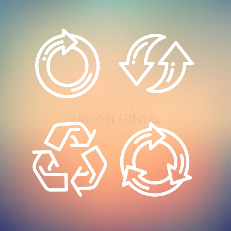 Set of Recycle Arrow Thin Line Icon Stock Vector - Illustration of farm ... Set of Recycle Arrow Thin Line Icon Stock Vector - Illustration of farm ...