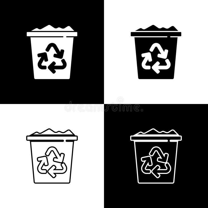 White Linear Trash Bin Icon Stock Illustrations – 3,933 White Linear ...