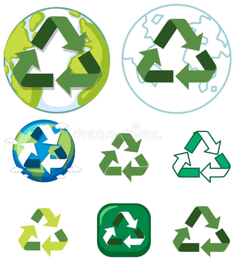 Set of Recycle Icons Isolated Stock Vector - Illustration of symbol ...