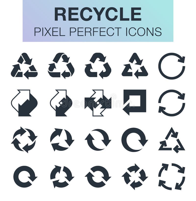 Set of recycle icons. stock vector. Illustration of illustrations ...