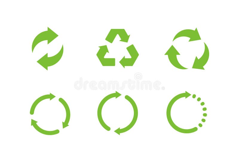 Set of Recycle Signs. Isolated Vector Illustration Stock Vector ...