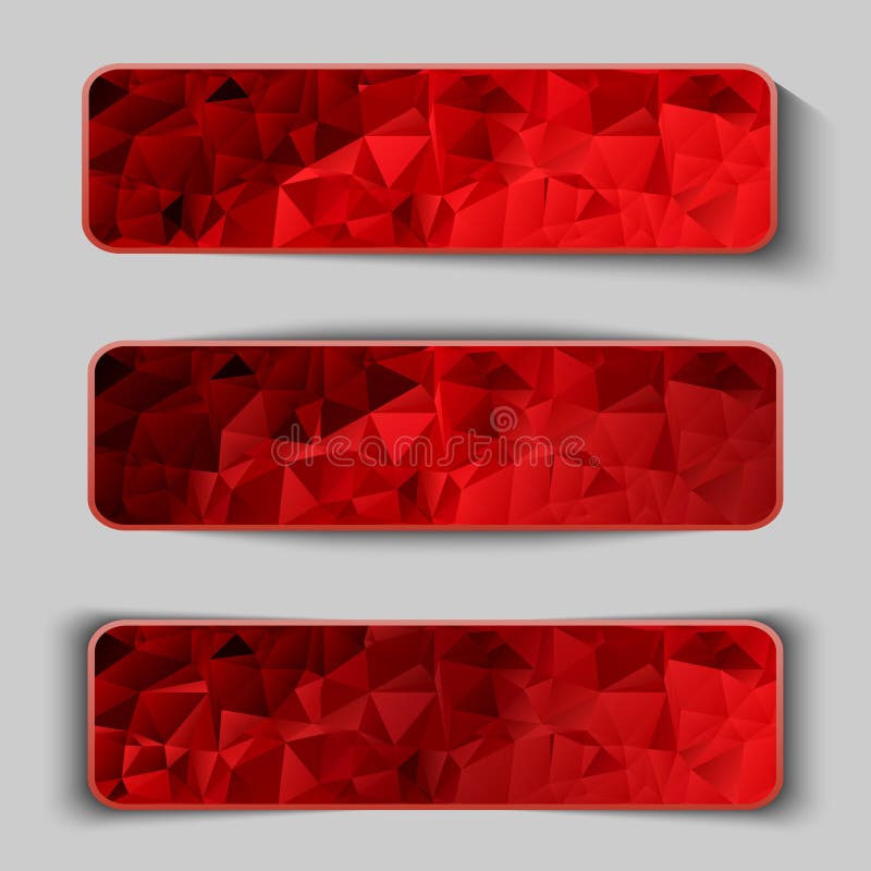 Set of Red Abstract Geometric Polygonal Elements Stock Vector ...