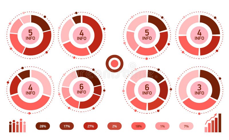 Red Abstract Infographics Circle. Template Cycle Diagram, Graph ...