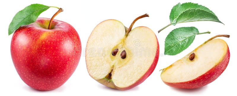Two Red Apple and Apple Slices. Stock Photo - Image of vegetarian ...