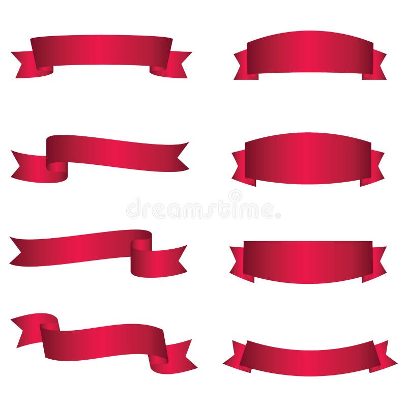 Set of Red Arch Banner Icon Stock Illustration - Illustration of glossy ...