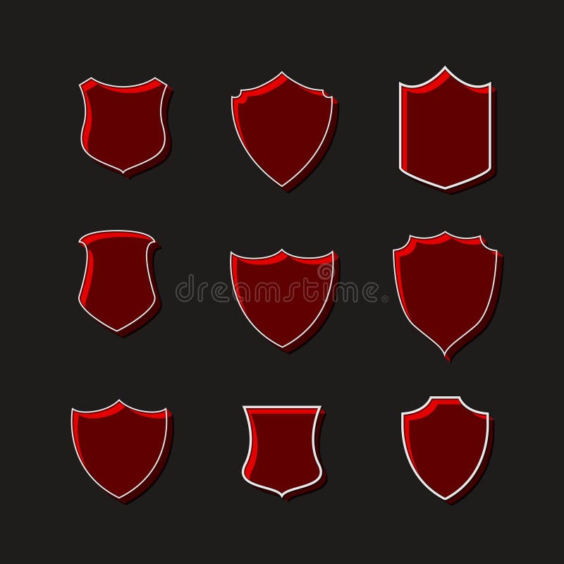 Set Of Red Badges Label Designs Stock Vector - Illustration of classic ...
