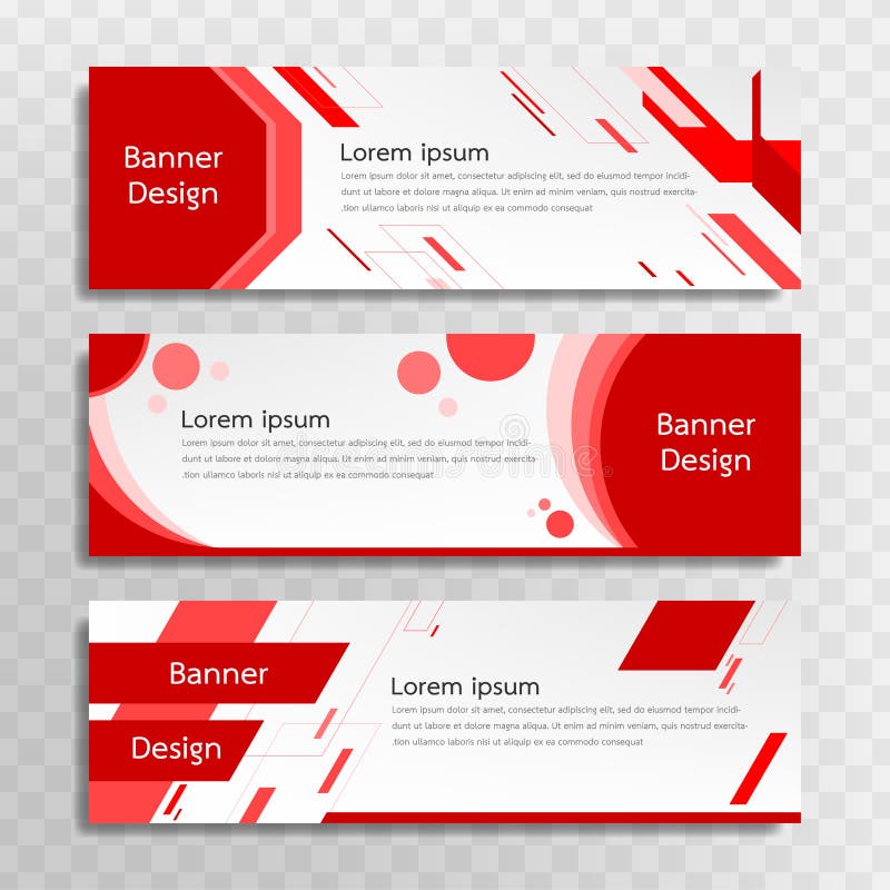 A Set of Red Banner Templates Designed for the Web and Various ...