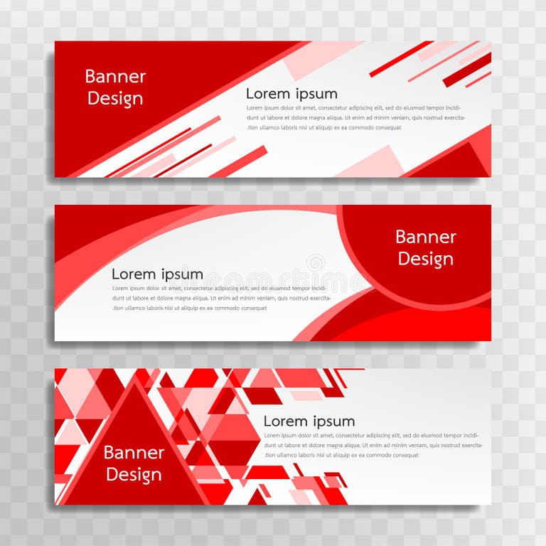 A Set of Red Banner Templates Designed for the Web and Various ...