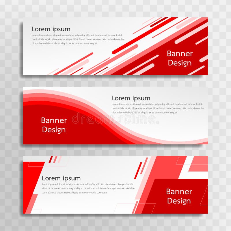 A Set of Red Banner Templates Designed for the Web and Various ...