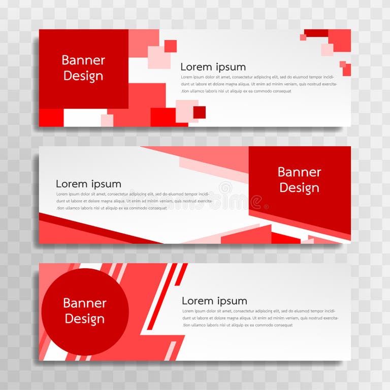 A Set of Red Banner Templates Designed for the Web and Various ...