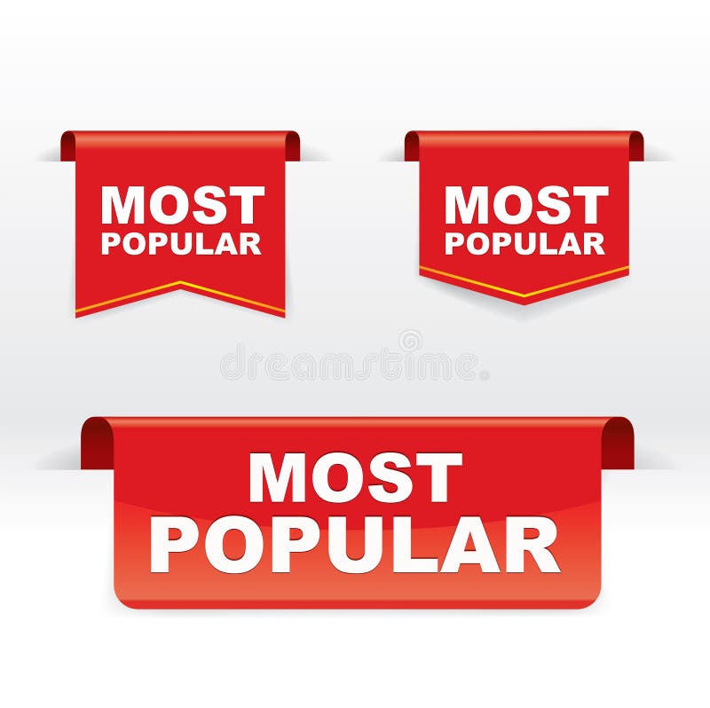 Set of Red Banner Vector, Most Popular, Vector Concept Stock Vector ...