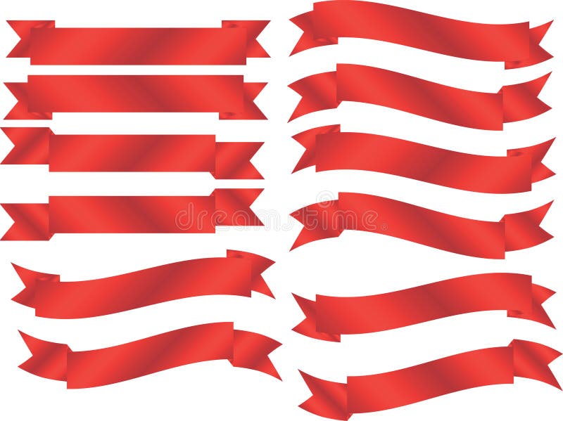 Set of Red Banners stock vector. Illustration of shine - 9647204